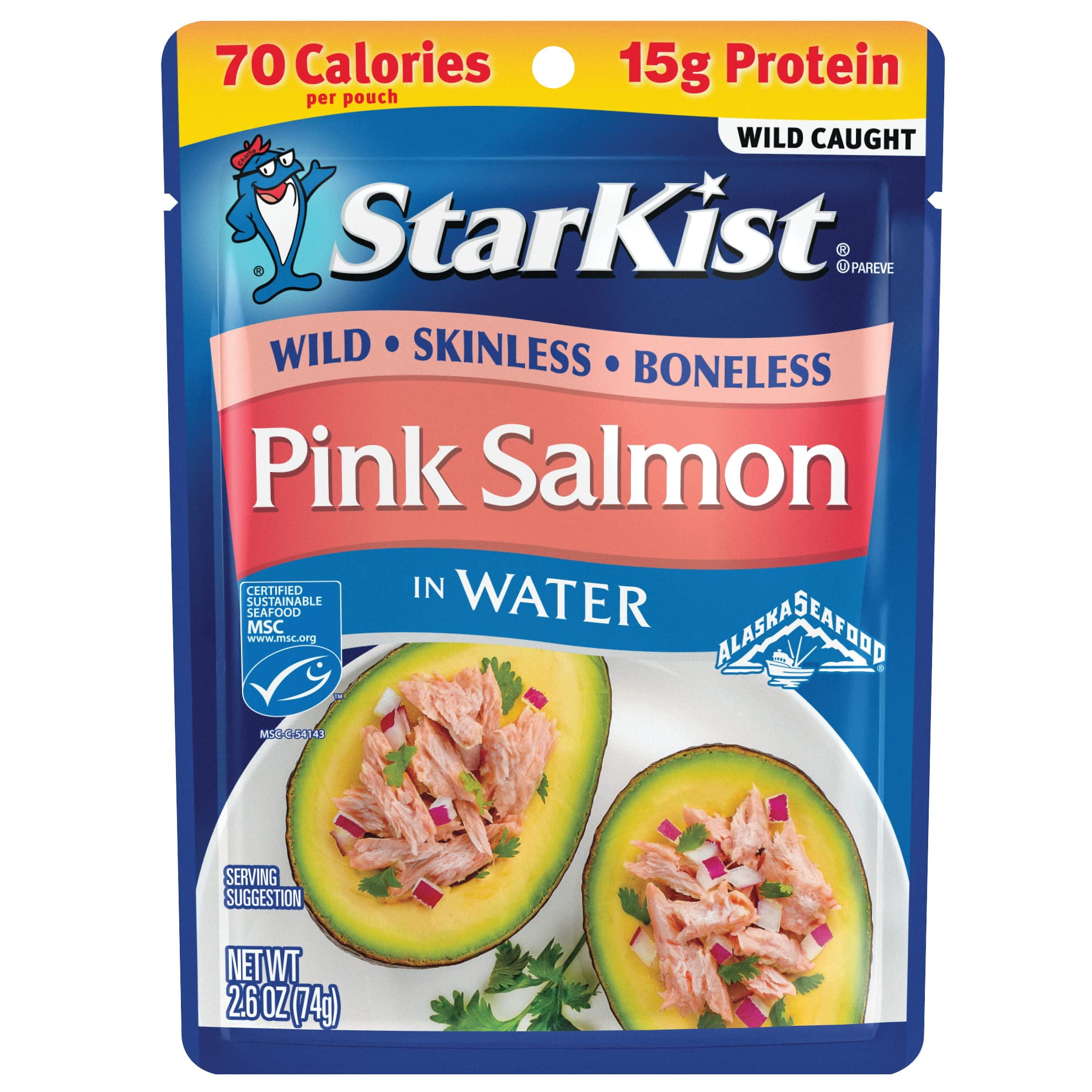 StarKist Skinless and Boneless Pink Salmon in Water, 2.6 oz Pouch (Pack ...