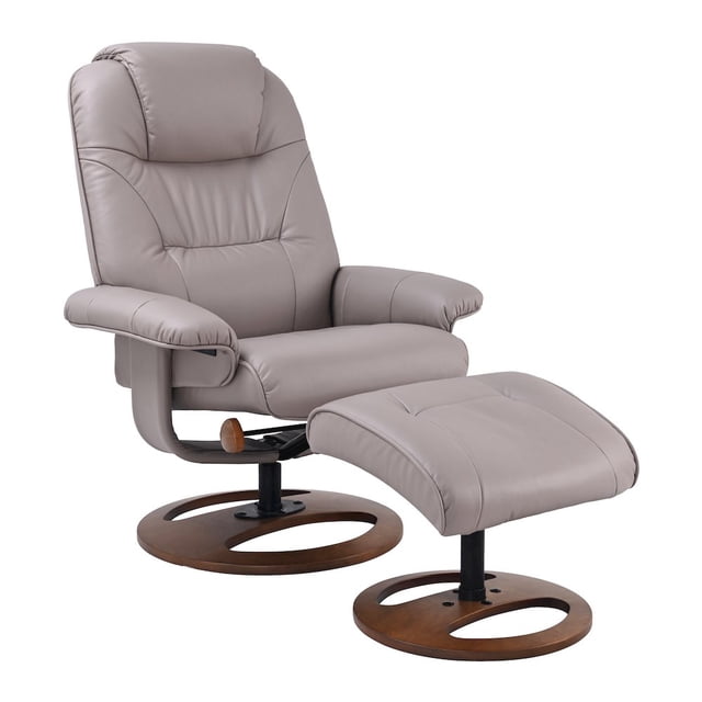 StarLine Scandinavian Swivel Recliner and Ottoman in Pebble - Walmart.com