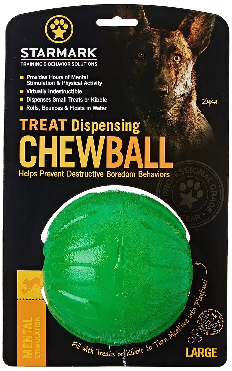 StarMark Everlasting Fun Ball LARGE 4" Treat Dispensing Chew Ball ...