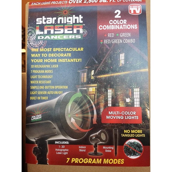 StarNight Laser Dancing Lights, Features 7 Program Modes and a Built-In ...