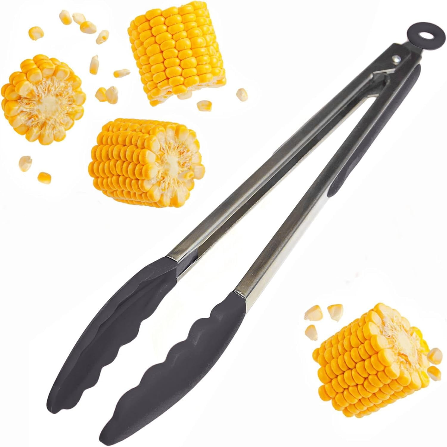 StarPack Premium Silicone Kitchen Tongs 12-Inch - Stainless Steel with ...