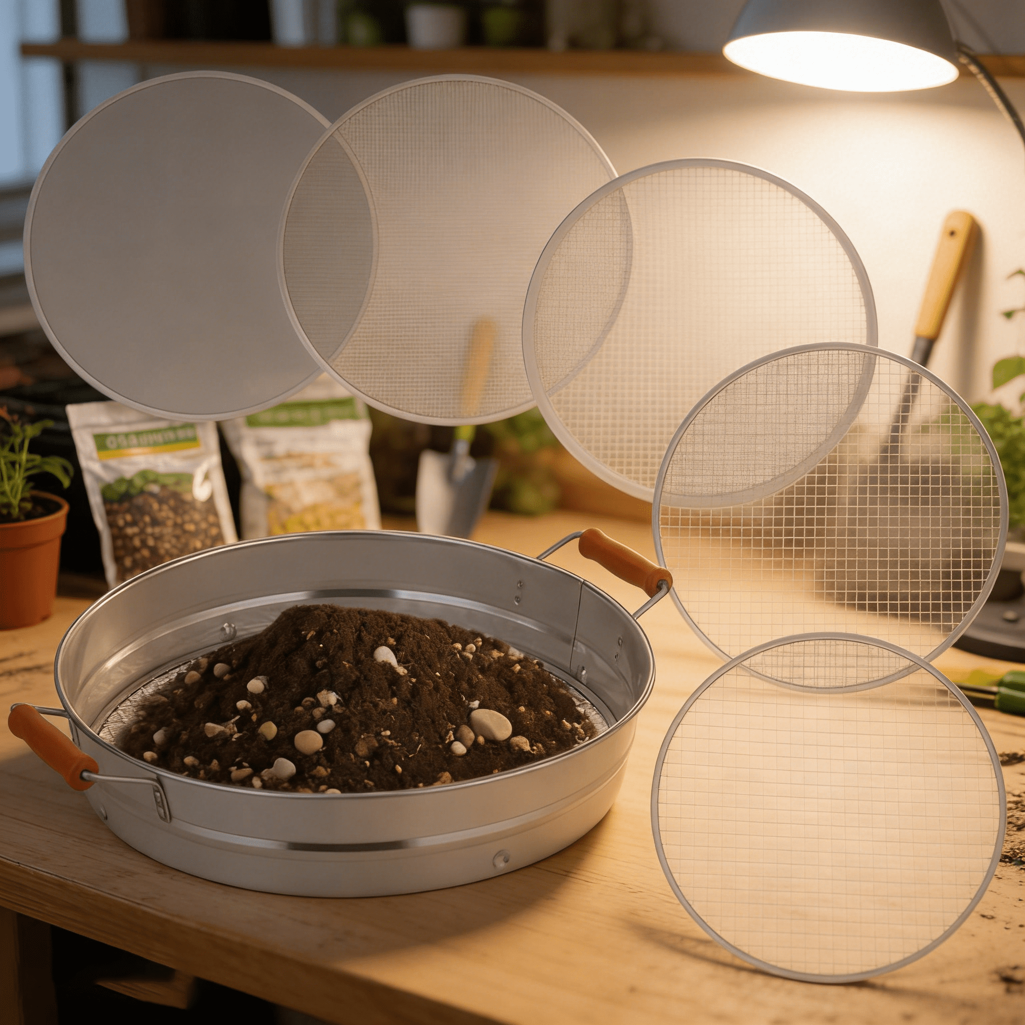 StarQualityBargain 18.5" Soil Sieve Set Garden Soil Sifter Stainless ...