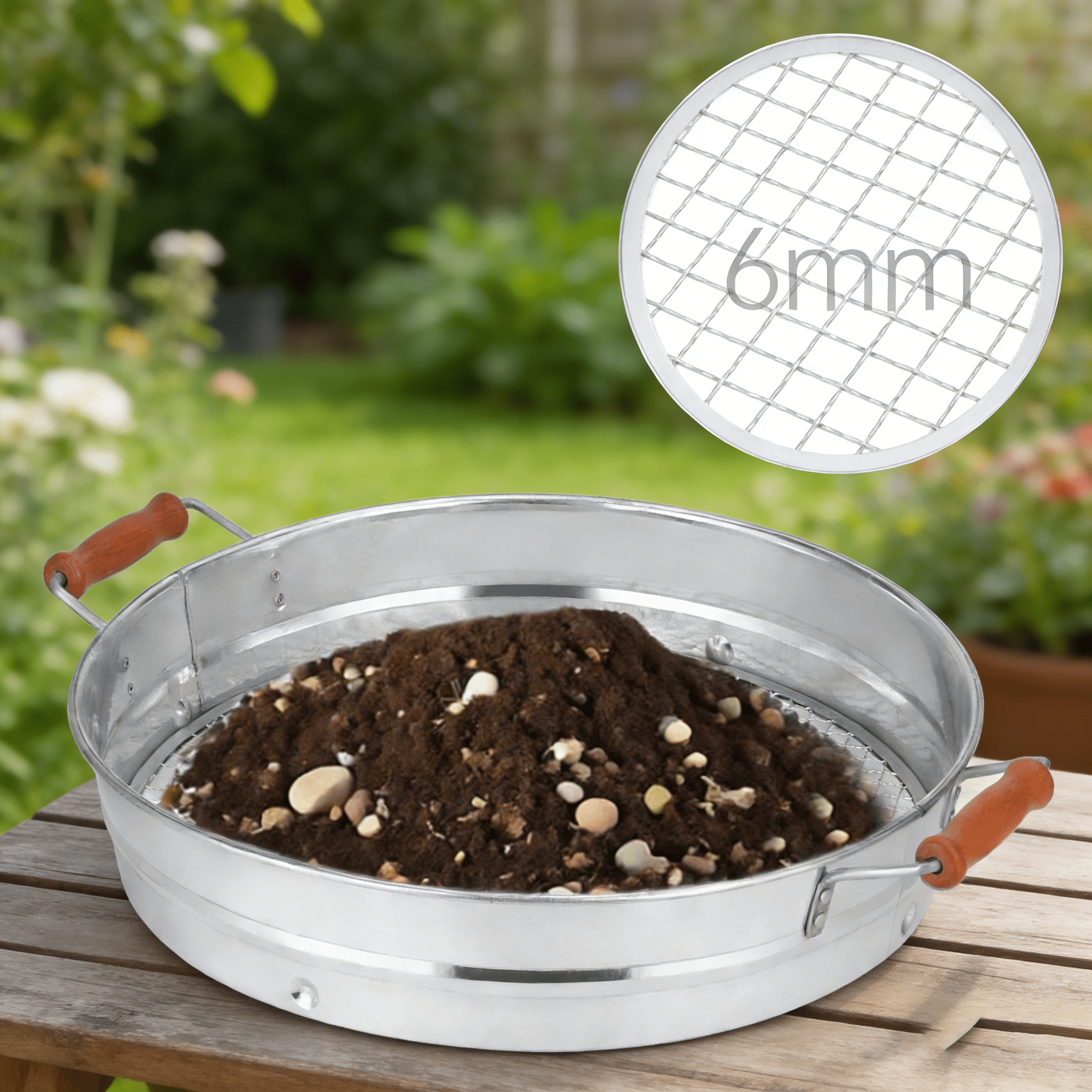 StarQualityBargain 18.5" Soil Sieve Set Garden Soil Sifter Stainless ...
