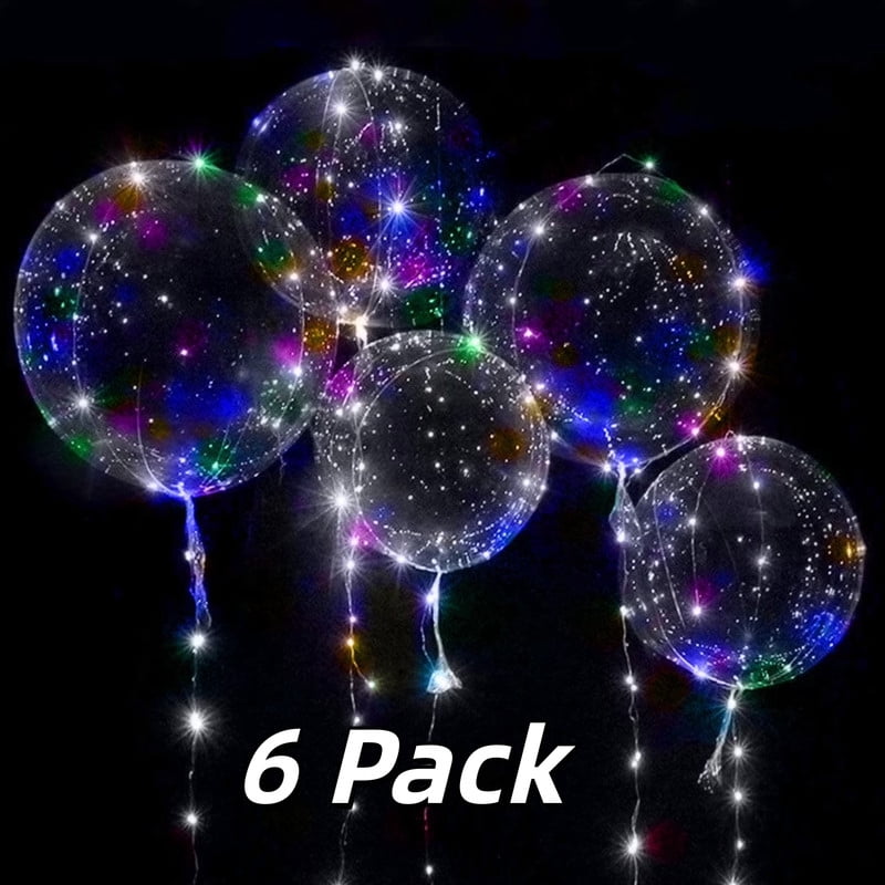 StarQualityBargain 20 Inch Clear LED Light up Bobo Balloons with Sticks ...