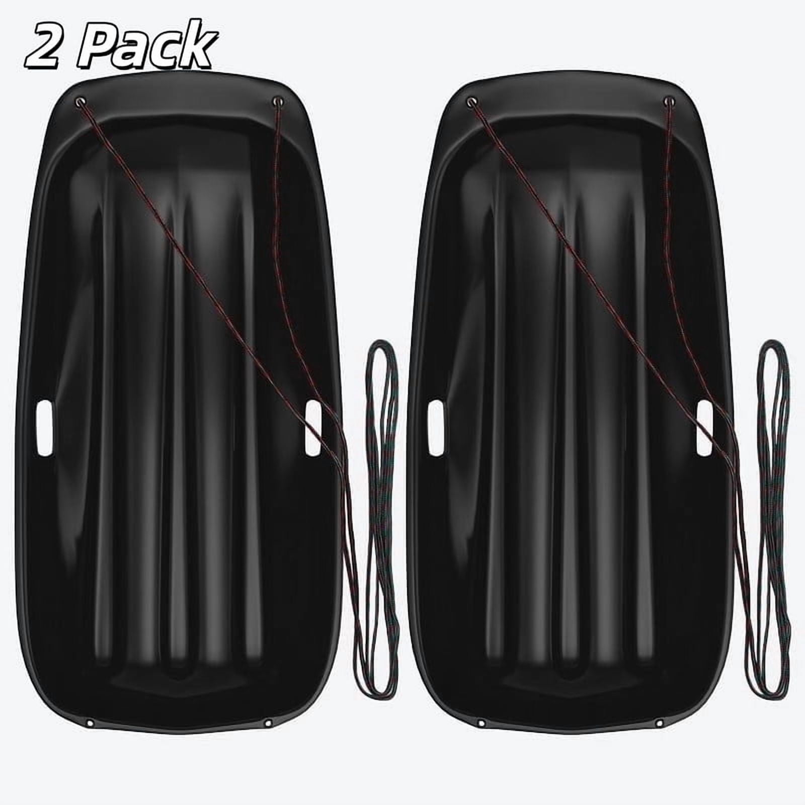 StarQualityBargain 2Pack Snow Sled with Handles and Ropes, Slippery ...