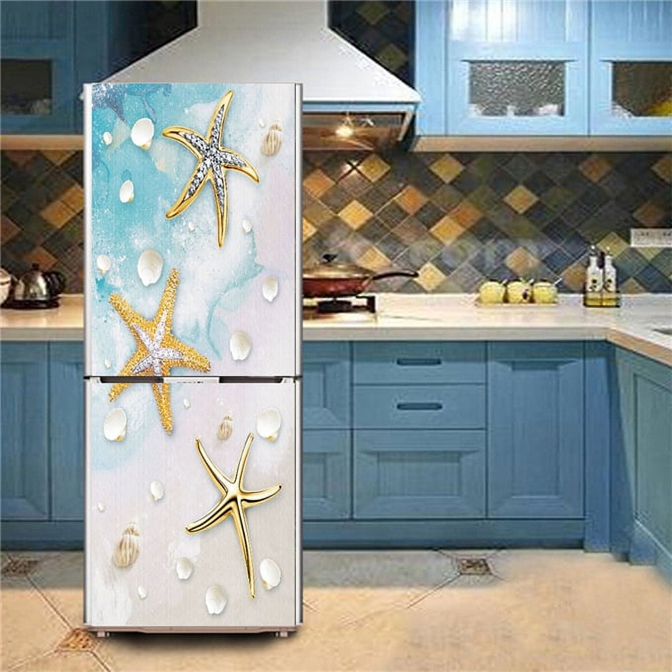 StarRefrigerator Sticker For Kitchen Peel & Stick Vinyl Wall Mural DIY ...