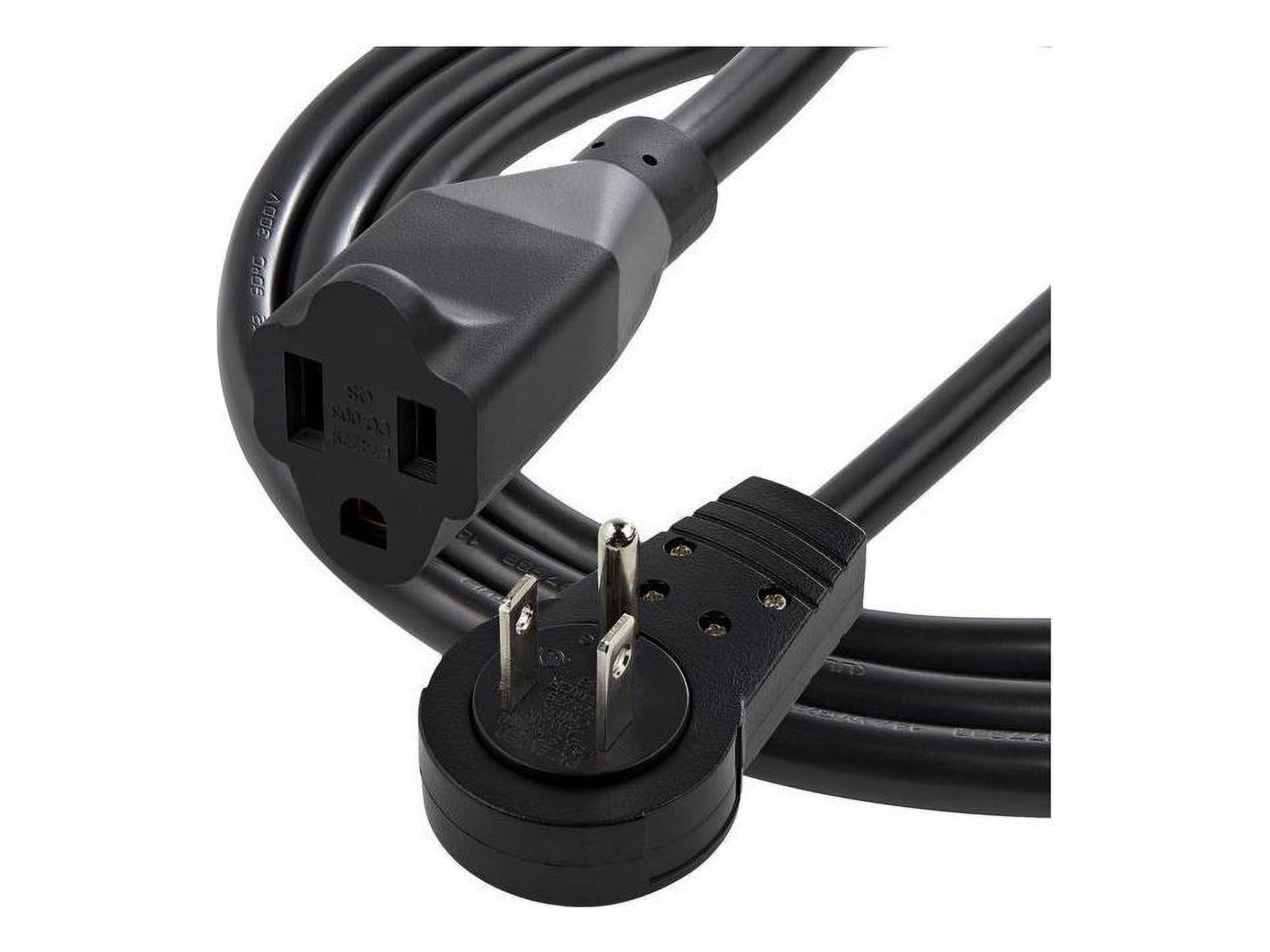 StarTech 1m Rotating Flat Plug Extension Cord 5-15P to 5-15R Black ...