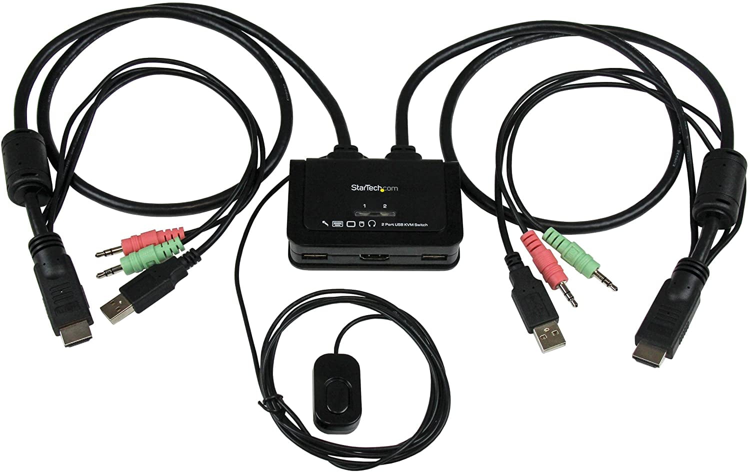 StarTech 2-Port USB HDMI Cable KVM Switch with Audio and Remote Switch ...