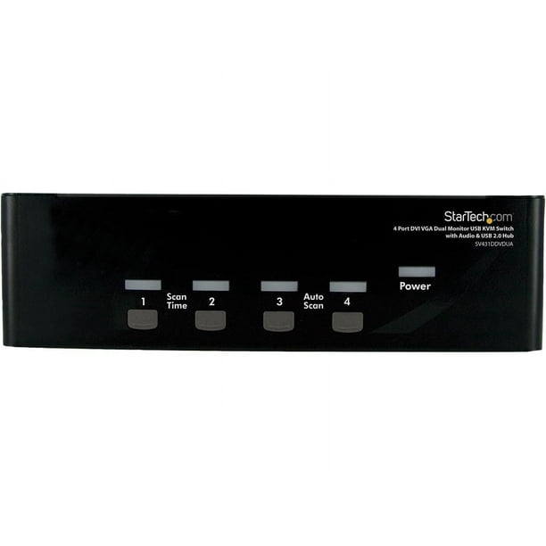 StarTech 4-Port DVI VGA Dual Monitor KVM Switch USB with Audio and USB ...