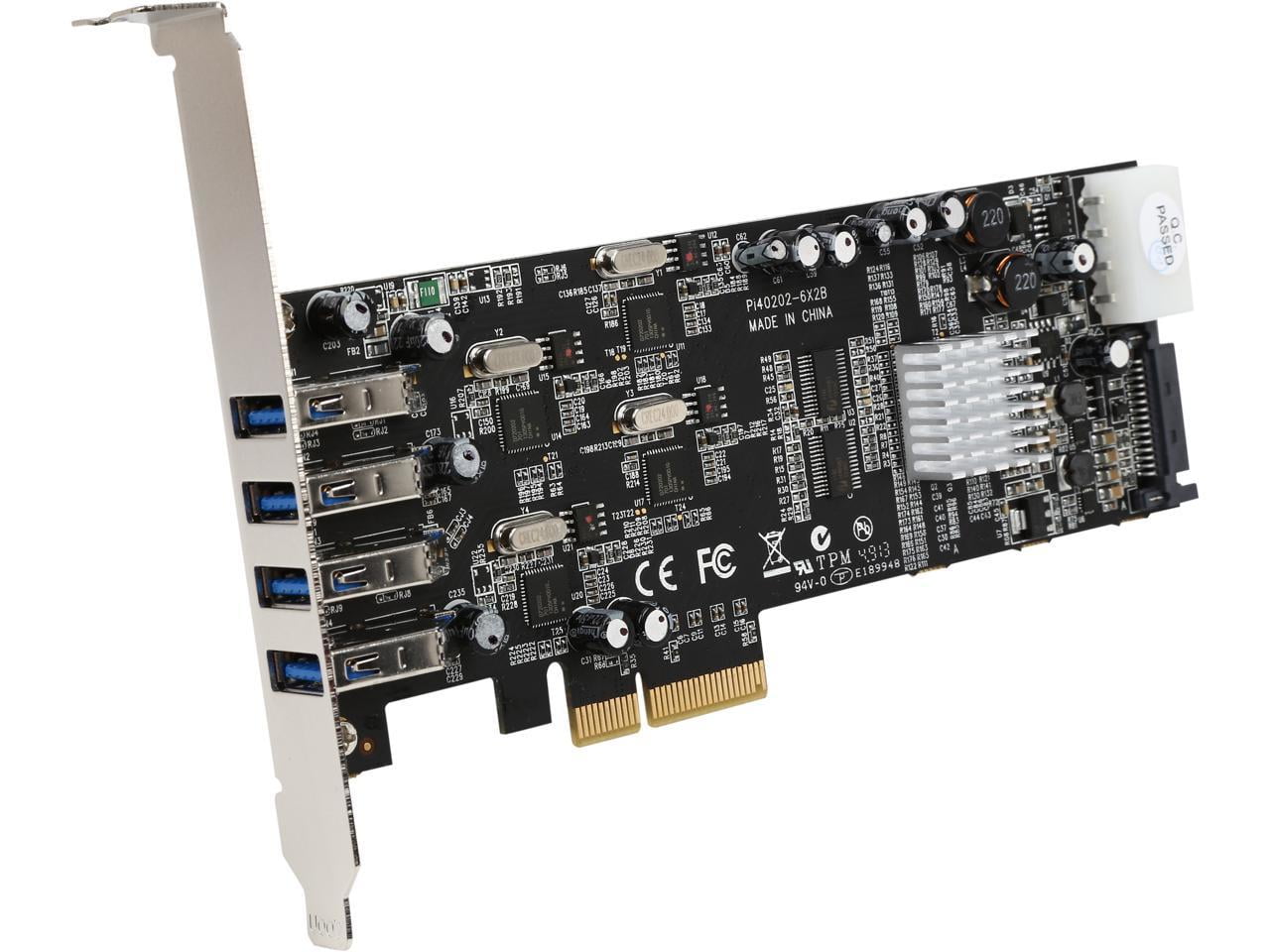 StarTech.com 4 Port PCIe USB 3.0 Card Adapter, Quad Bus Channels, UASP Support - Walmart.com