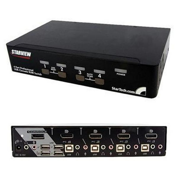 StarTech 4 Port USB DisplayPort KVM Switch with Audio - Walmart.com