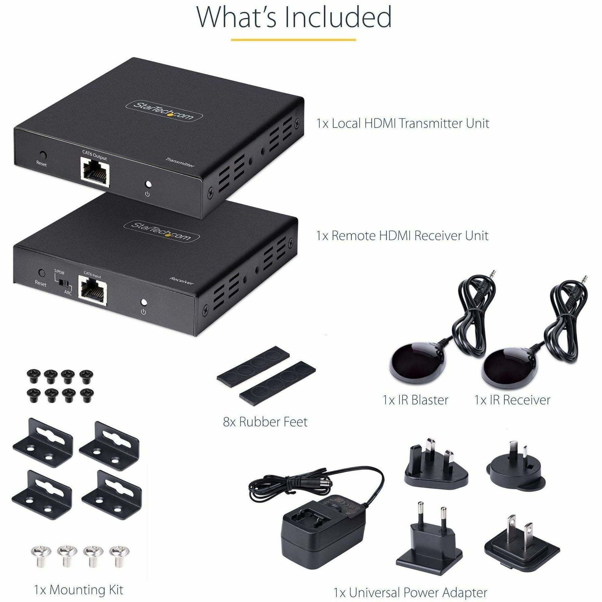 StarTech 4K HDMI Extender Over CAT5/CAT6 Cable 60Hz Video Extender ...