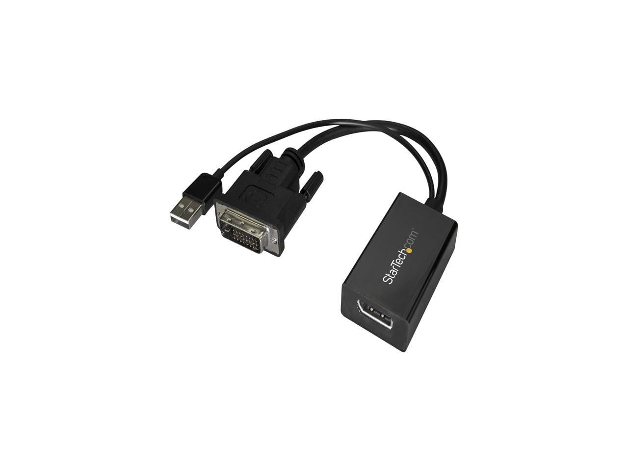 StarTech DVI2DP2 DVI to DisplayPort Adapter - with USB Power - 1920 x ...