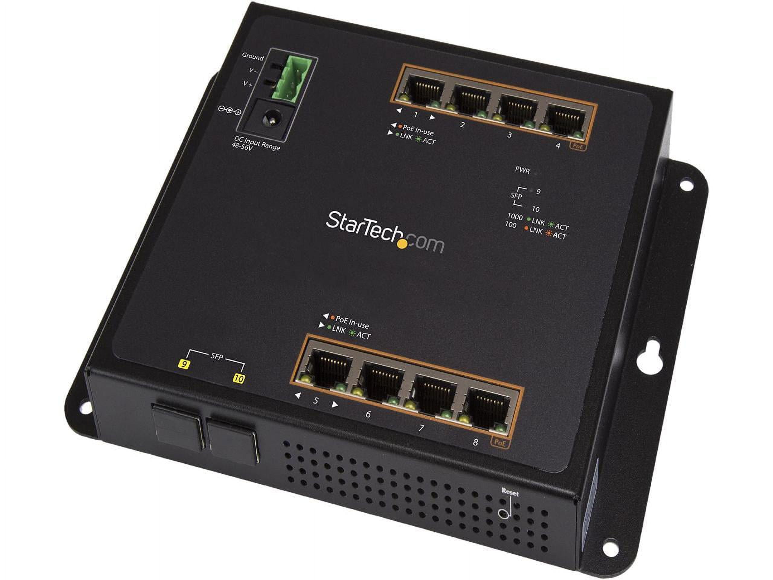 StarTech 8-Port PoE+ Gigabit Ethernet Managed Switch w/ 2 SFP ...