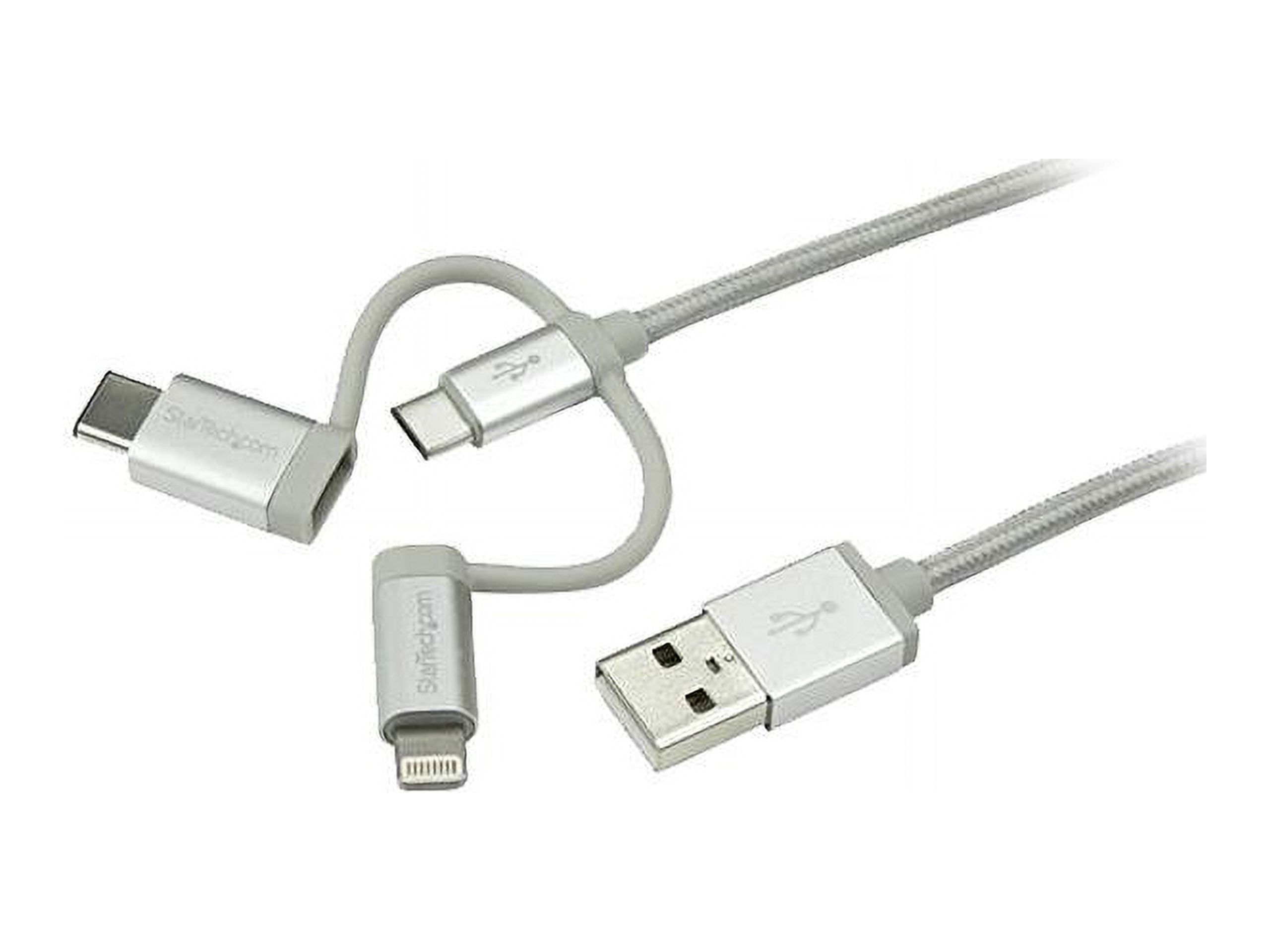 StarTech LTCUB1MGR USB Multi Charger Cable - 1m / 3 ft - USB to USB C ...