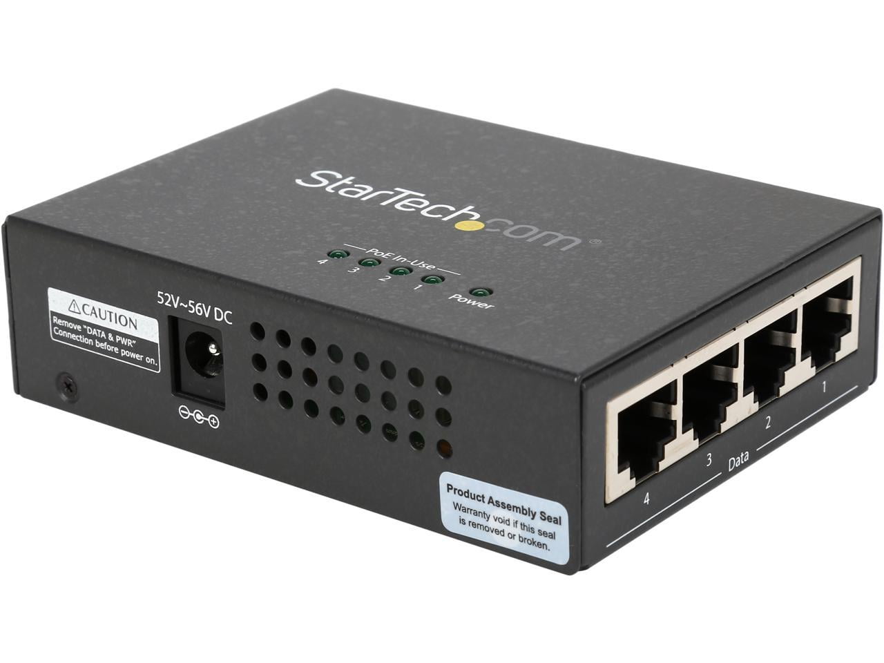 StarTech POEINJ4G 4-port Gigabit midspan - PoE+ injector - 802.3at / af ...