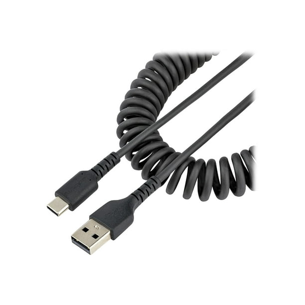 StarTech R2ACC-1M-USB-CABLE USB A to C Charging Cable, Coiled Heavy ...