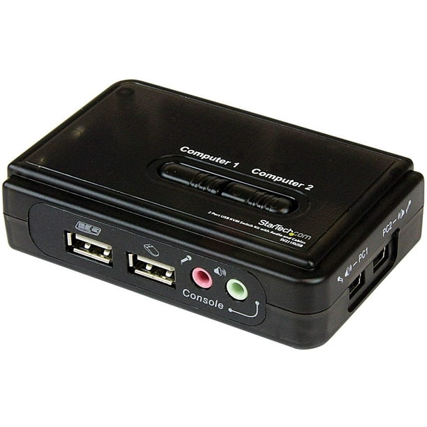 StarTech SV211KUSB 2 Port USB KVM Kit with Cables and Audio Switching ...