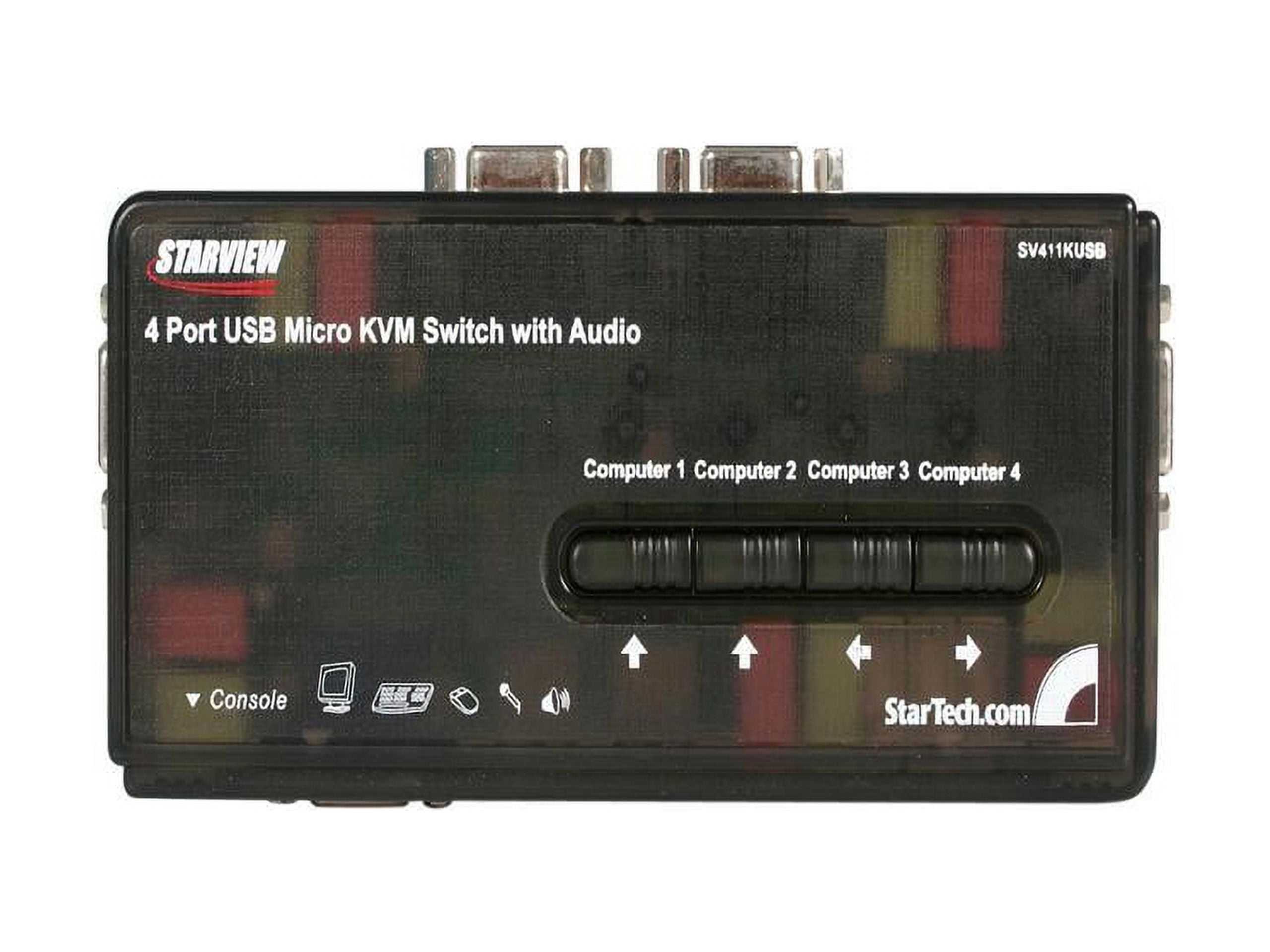 StarTech SV411KUSB 2 Port USB KVM Switch w/ Audio & Cables - Walmart.com