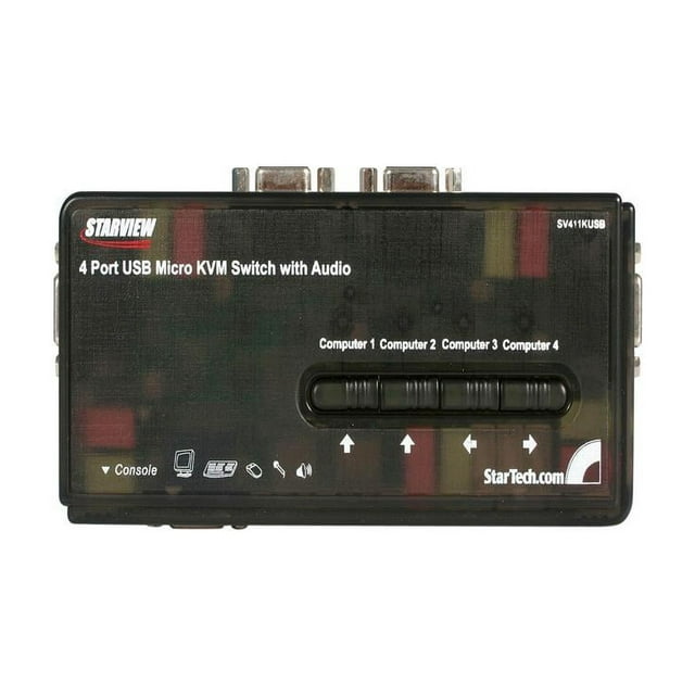 StarTech SV411KUSB 2 Port USB KVM Switch w/ Audio & Cables - Walmart.com