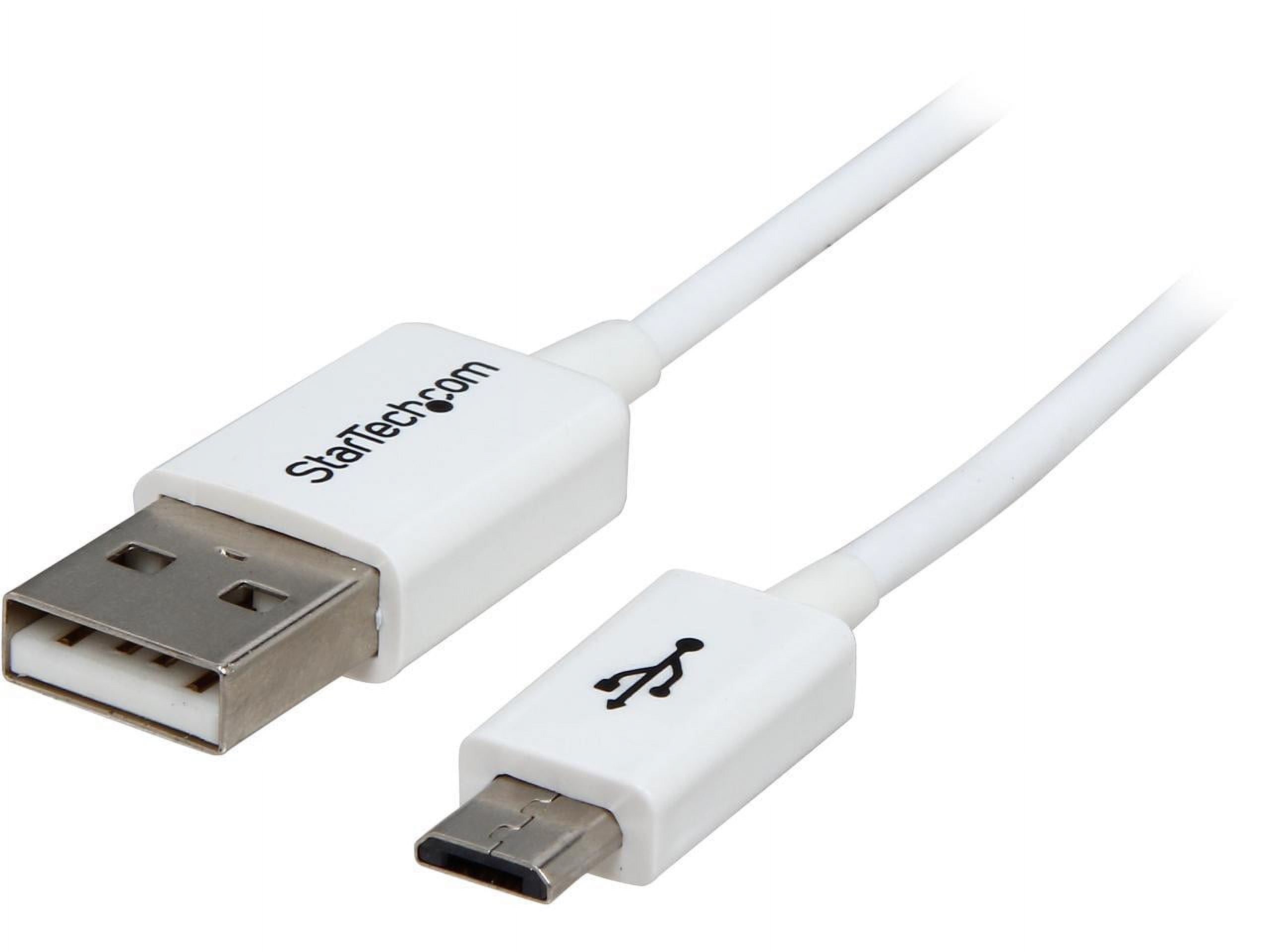 StarTech USBPAUB50CMW 0.5m White Micro USB Cable - A to Micro B ...