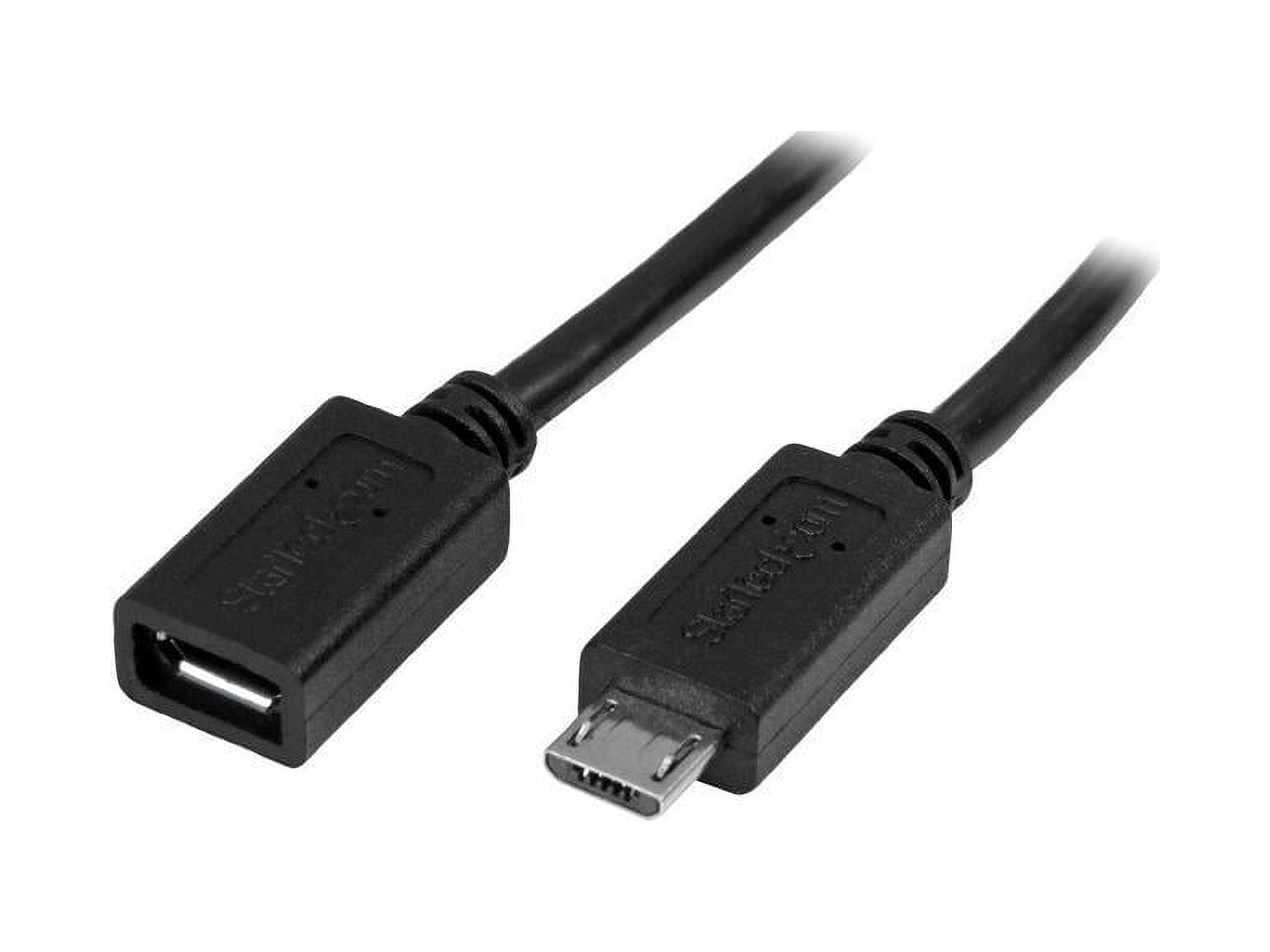 StarTech.com 0.5m 20in Micro-USB Extension Cable - M/F - Micro USB Male ...