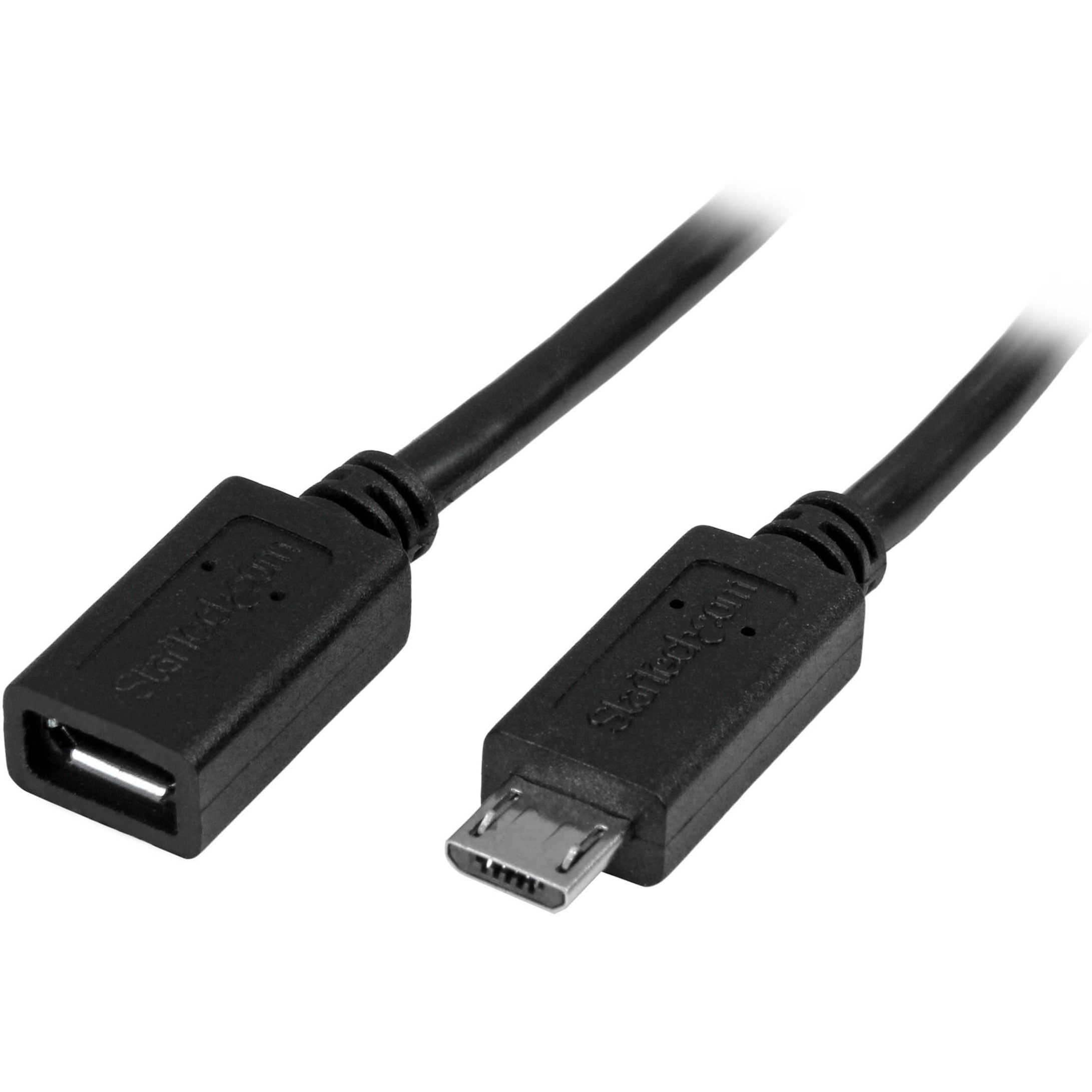 StarTech 0.5m Micro-USB Extension Cable, Black - Walmart.com