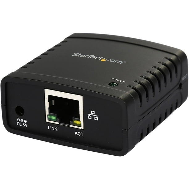 StarTech.com 10/100Mbps Ethernet to USB 2.0 Network LPR Print Server ...