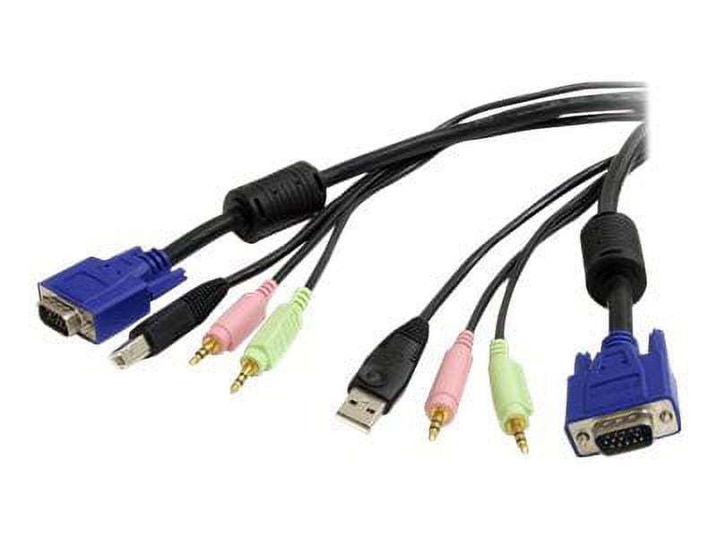 StarTech.com 10 ft 4-in-1 USB VGA KVM Cable with Audio and Microphone ...
