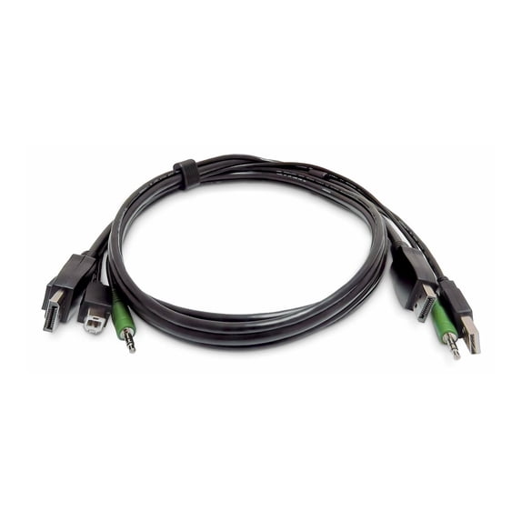 StarTech.com 10ft [3m] Dual-DisplayPort KVM Cable, USB 2.0, 3.5mm Audio ...