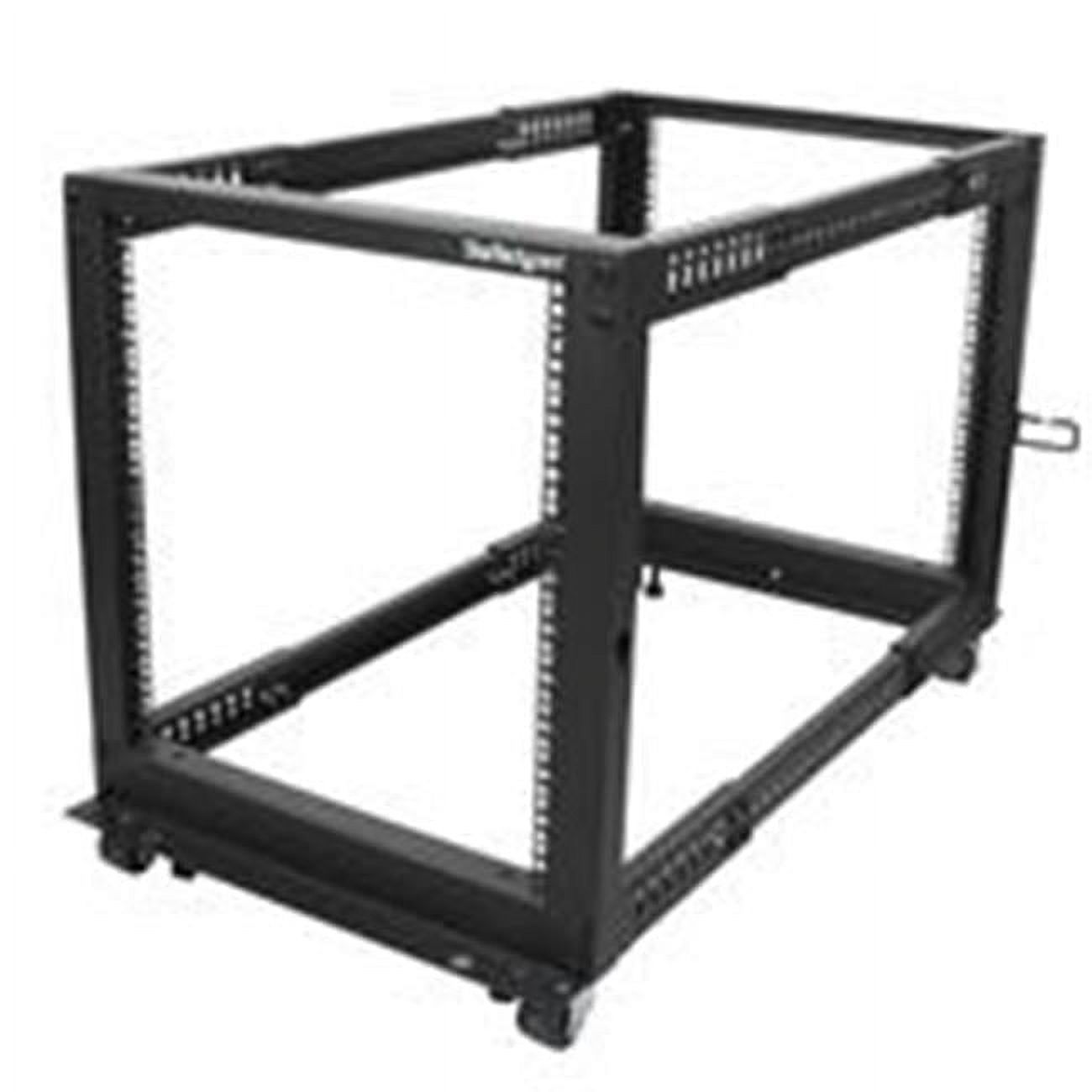 StarTech 12U Adjustable Depth Open Frame 4 Post Server Rack w/ Casters ...