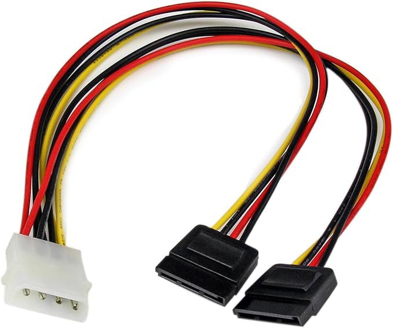 StarTech.com 12in LP4 to 2x SATA Power Y Cable Adapter - Molex to to ...