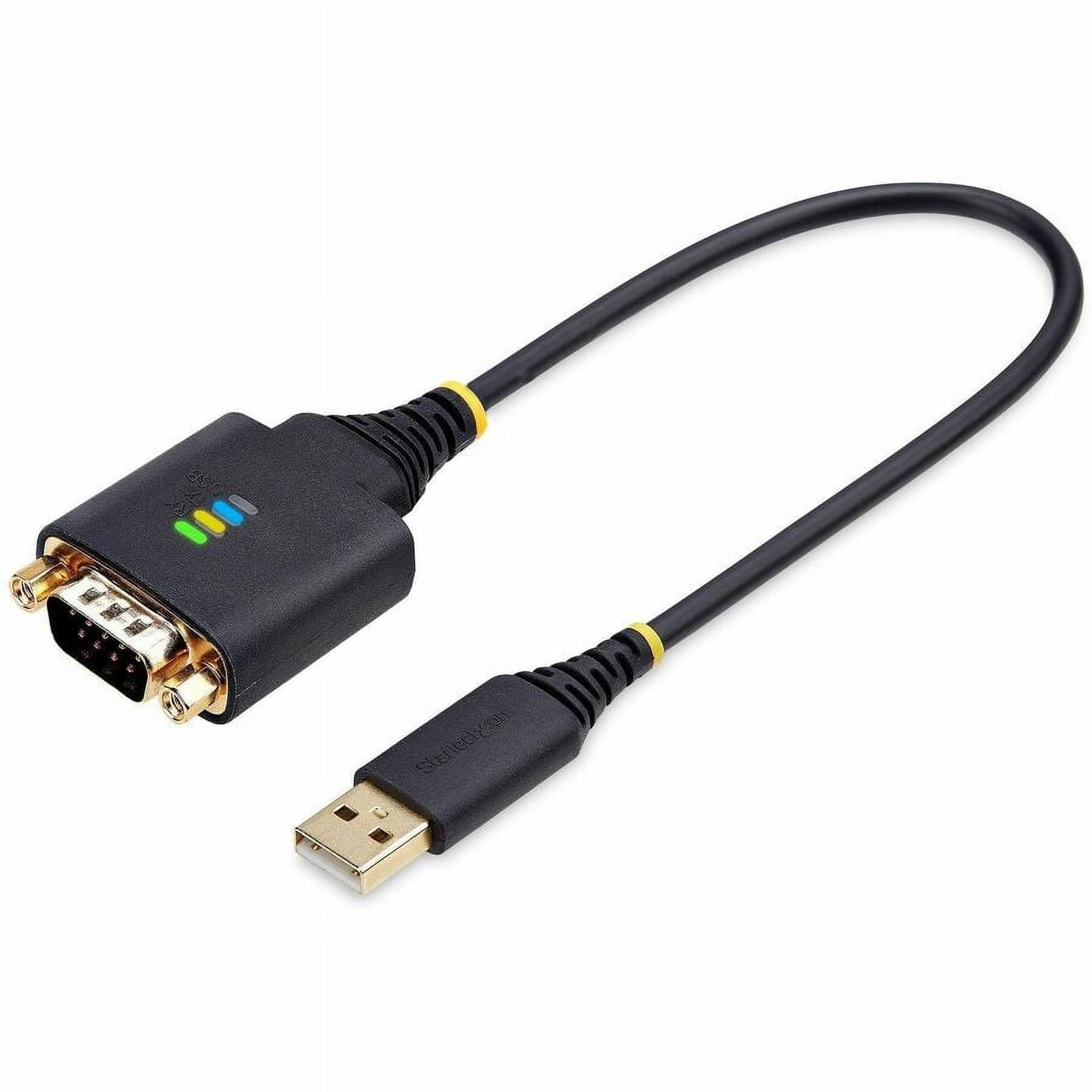 StarTech.com 1ft (30cm) USB to Serial Adapter Cable, COM Retention, FTDI, DB9 RS232 ...