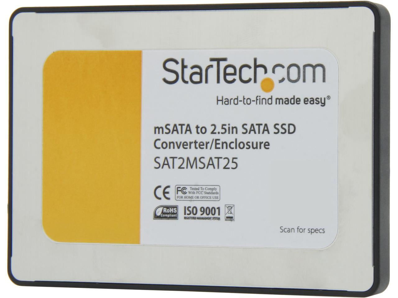 StarTech.com 2.5-Inch SATA to Mini SATA SSD Adapter Enclosure (SAT2MSAT25) - Walmart.com