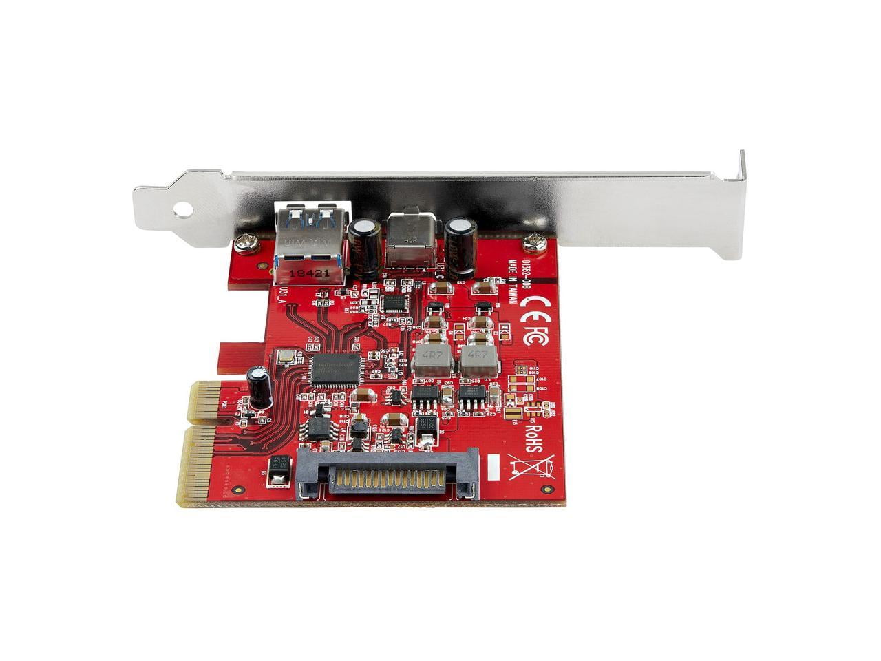 StarTech.com 2-Port 10Gbps USB-A & USB-C PCIe Card Adapter - USB 3.2 ...
