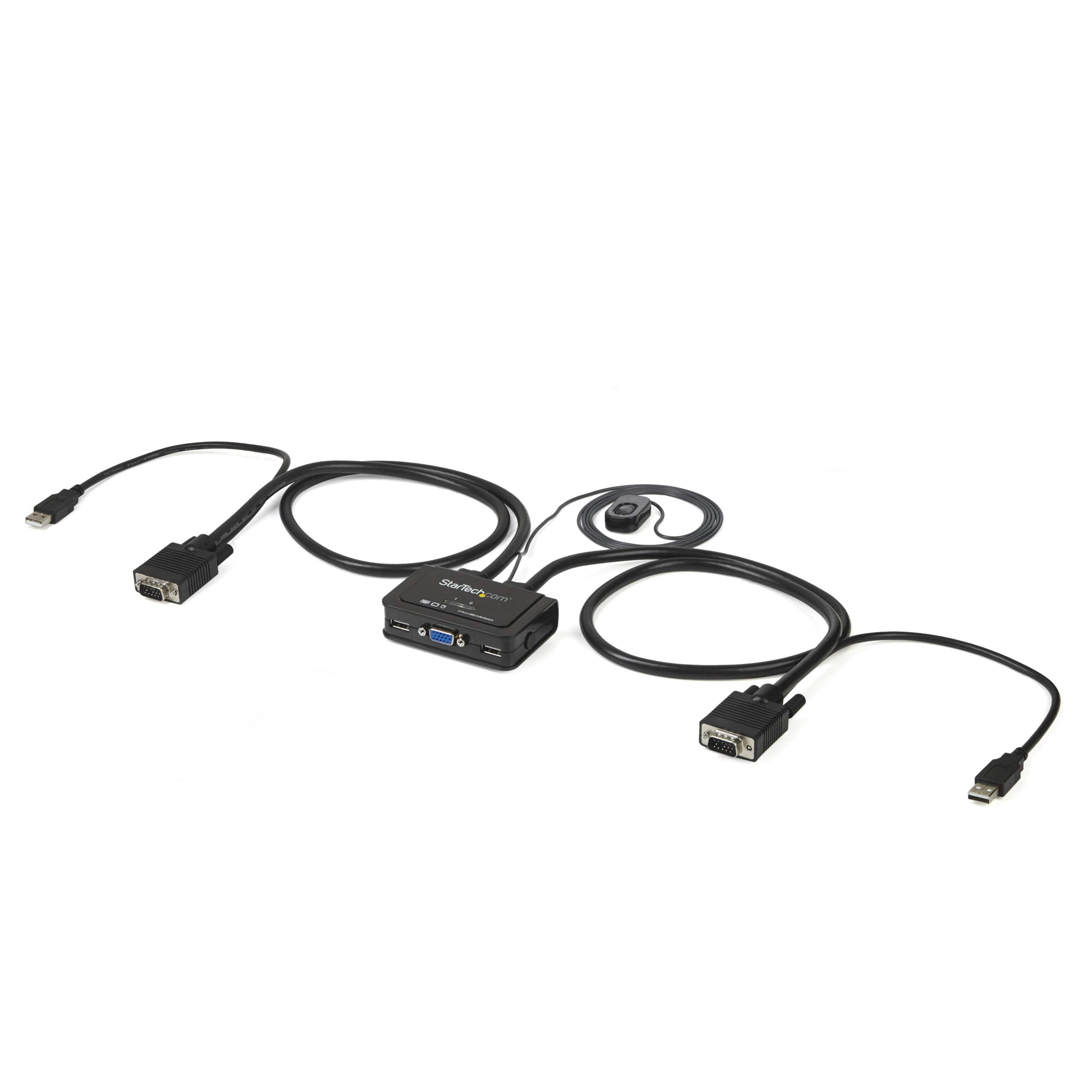 StarTech.com 2 Port USB KEF16 VGA Cable KVM Switch USB Powered with ...