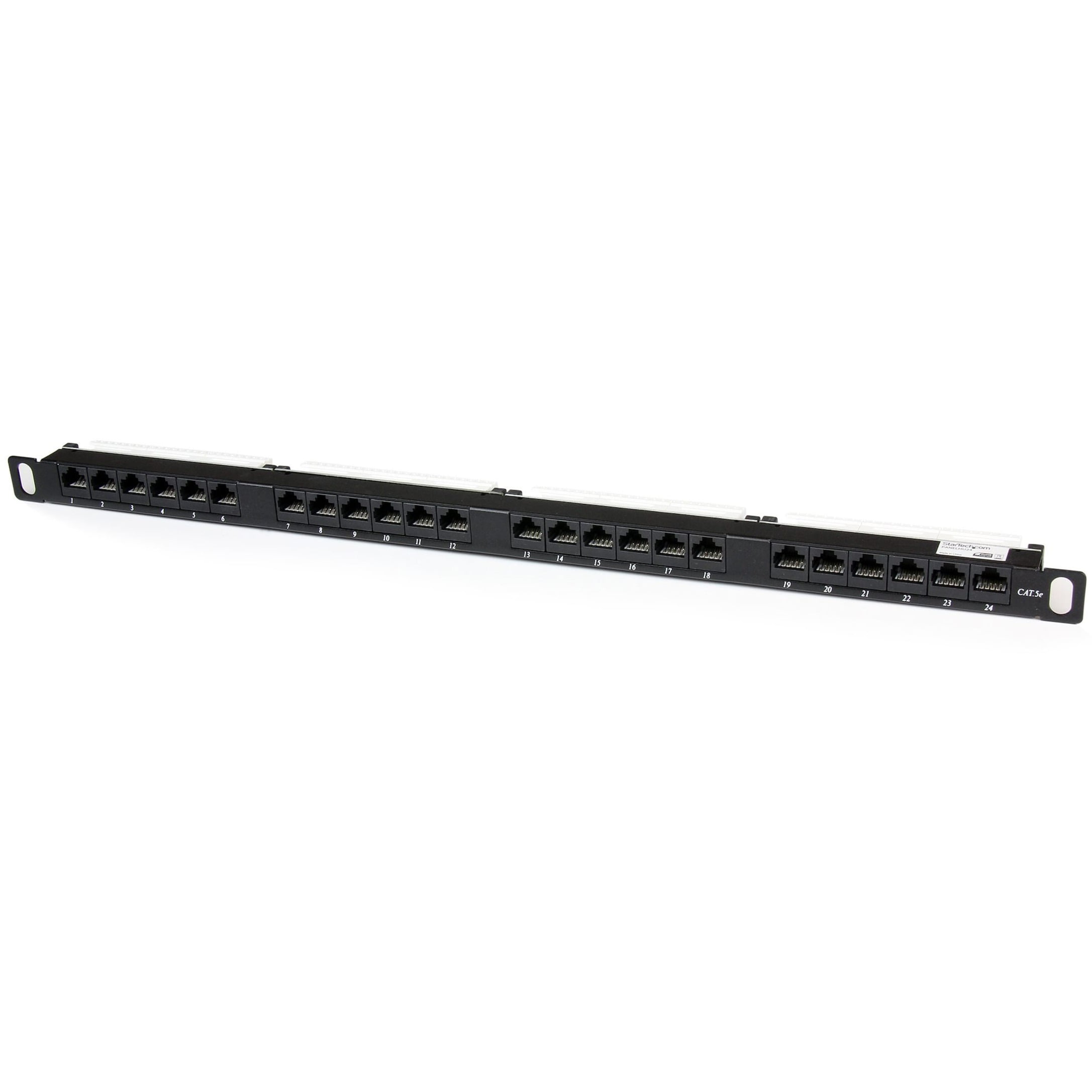 StarTech.com PANELHU24 24 Port 0.5U Cat5e Patch Panel - RJ45 Ethernet ...