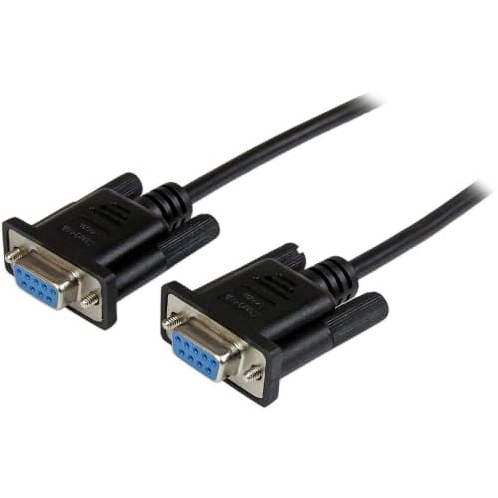 StarTech.com 2m Black DB9 RS232 Serial Null Modem Cable F/F - DB9 Female to Female - 9 pin RS232 ...