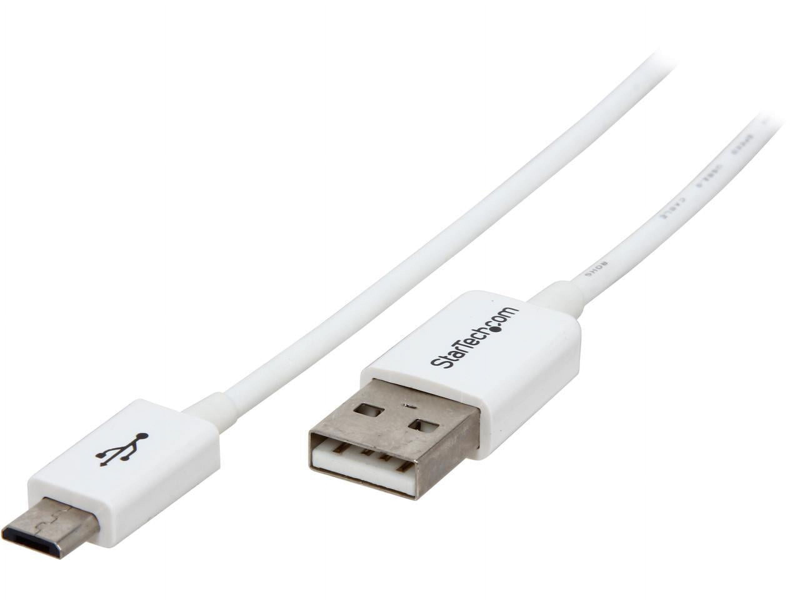 StarTech.com 2m White Micro USB Cable - A to Micro B - Walmart.com