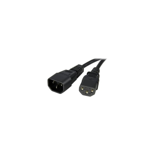 StarTech.com 3 ft 14AWG Computer Power Cord Extension - C14 to C13 ...