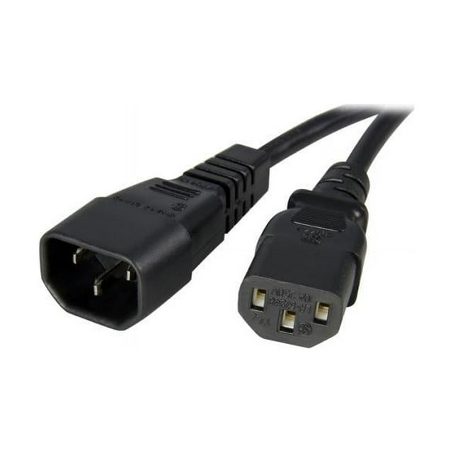 StarTech.com 3 ft 14AWG Computer Power Cord Extension - C14 to C13 ...