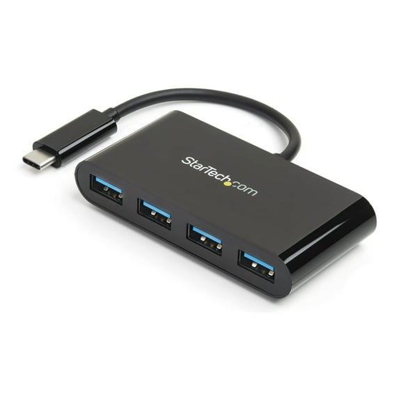 StarTech.com 4-Port USB-C Hub - Portable USB-C to 4x USB-A Hub - Bus ...