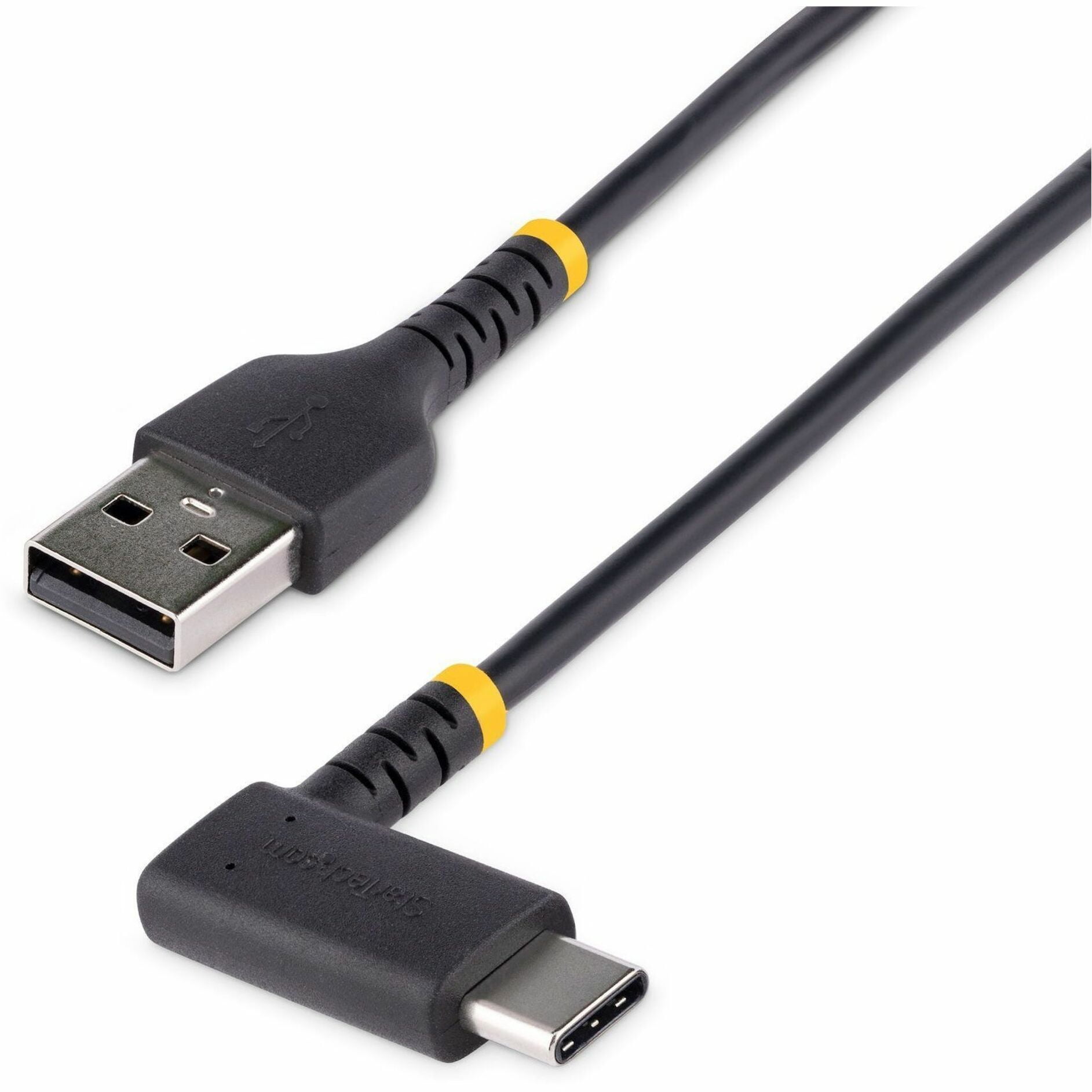 StarTech 6in 15cm USB A to C Charging Cable Right Angle Heavy Duty Fast ...