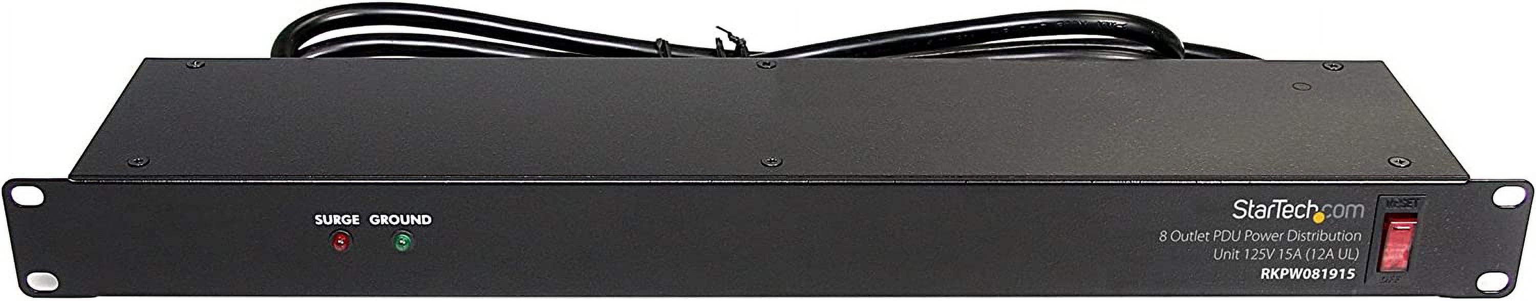 StarTech.com 8 Outlet Horizontal 1U Rack Mount PDU Power Strip for Network Server Racks - Surge ...