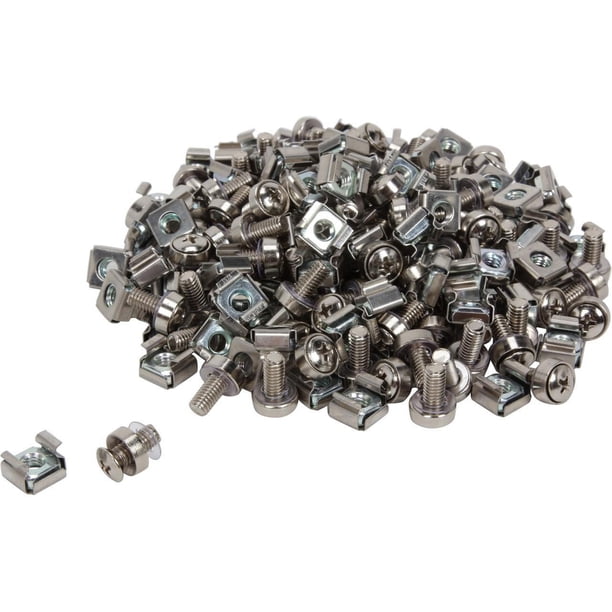 StarTech.com CABSCREWM62 100 Pkg M6 Mounting Screws and Cage Nuts for ...