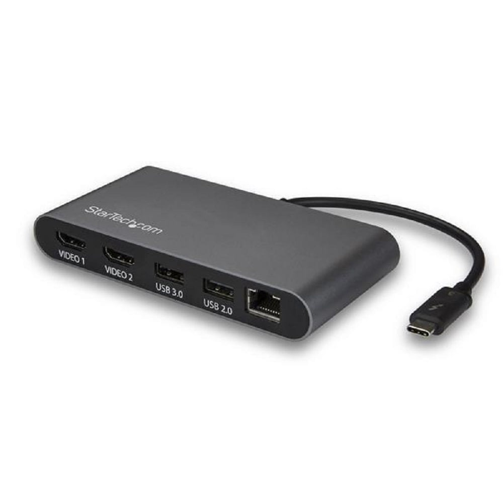 StarTech.com Dual 4K Monitor Mini Thunderbolt 3 Dock with HDMI ...