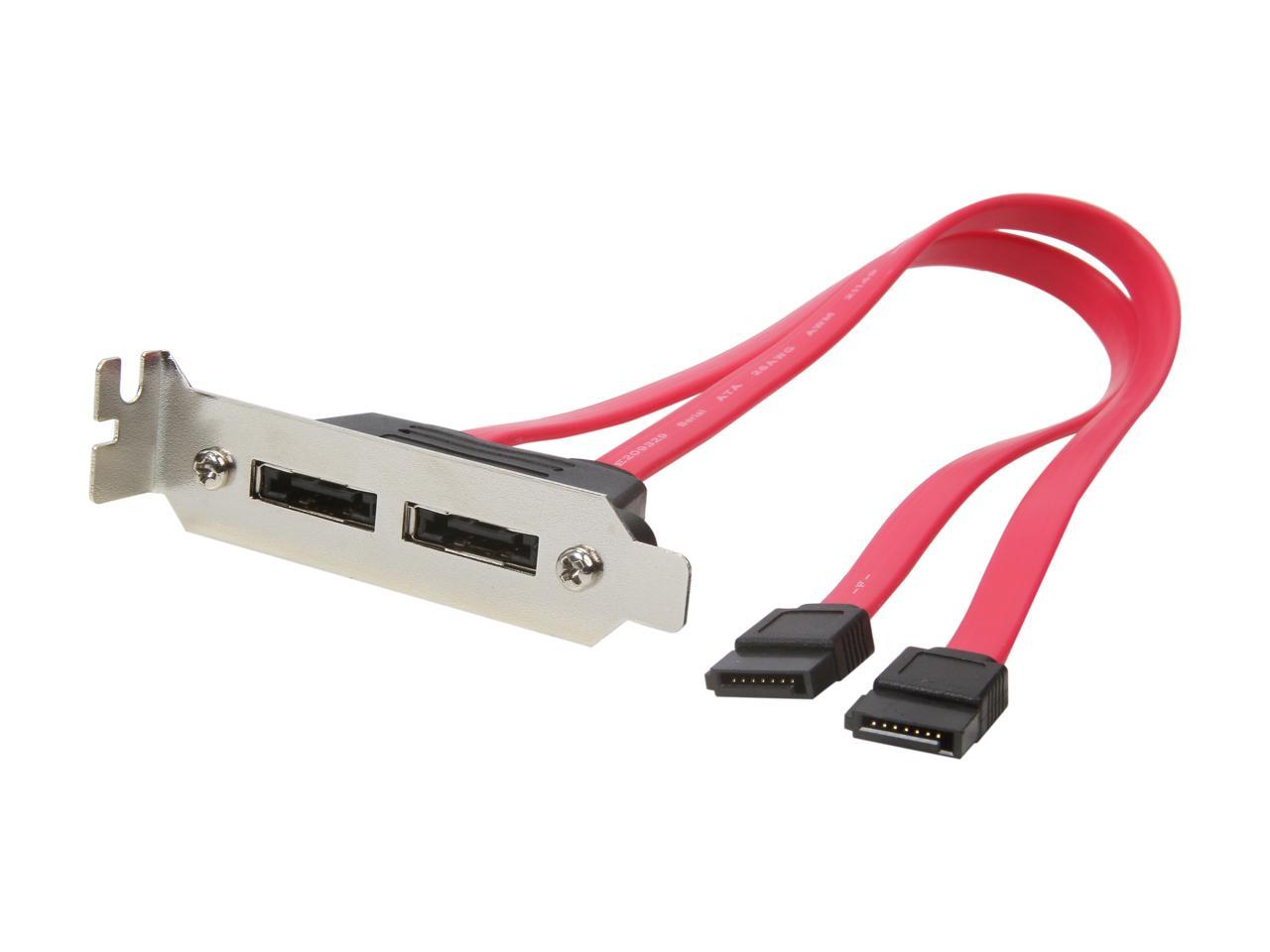 StarTech.com ESATAPLT2LP 1 ft. 2 Port Low Profile SATA to eSATA Plate ...