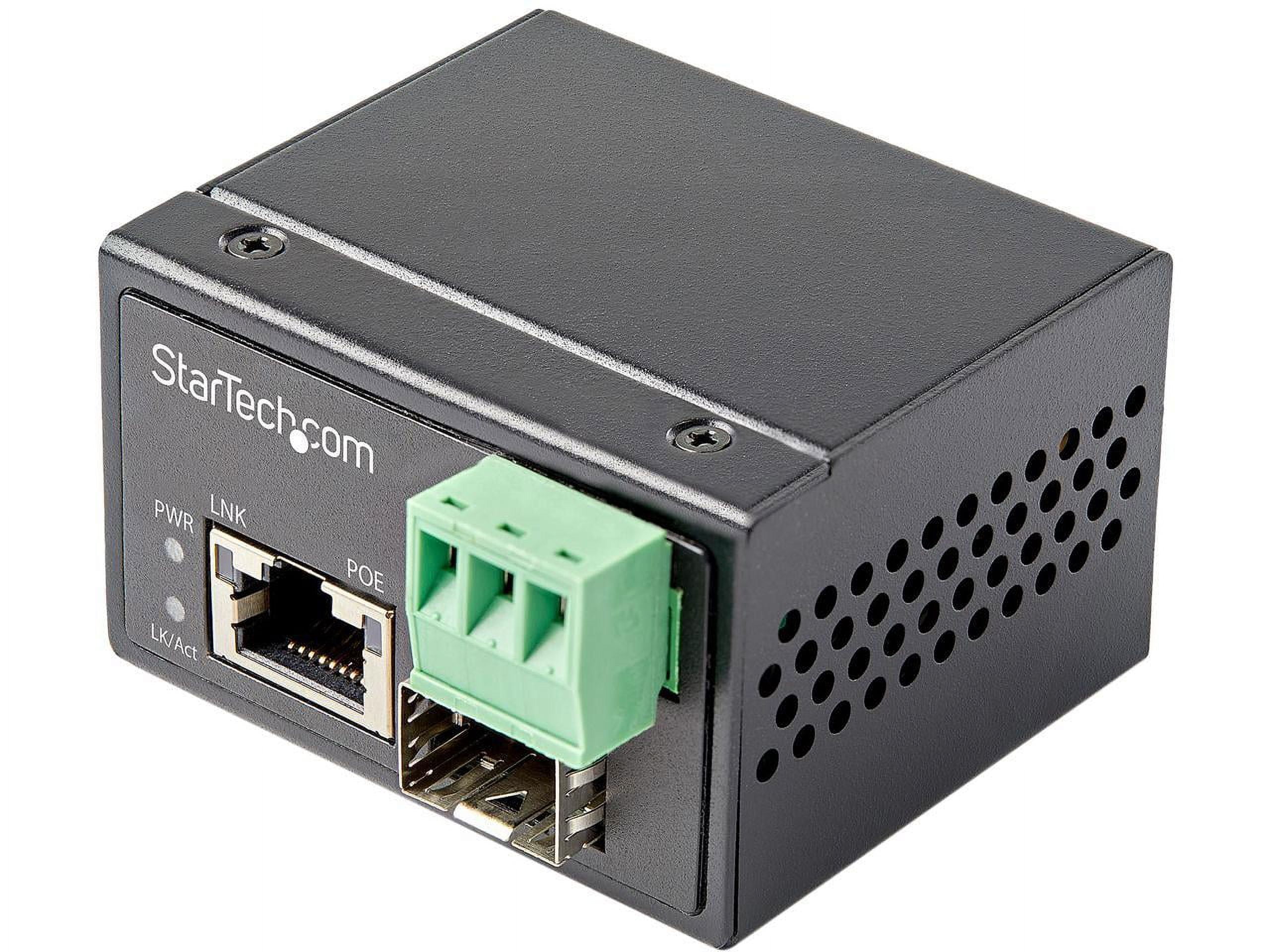 StarTech.com IMC1GSFP30W PoE+ Industrial Fiber to Ethernet Media Converter 30W, SFP to RJ45 ...