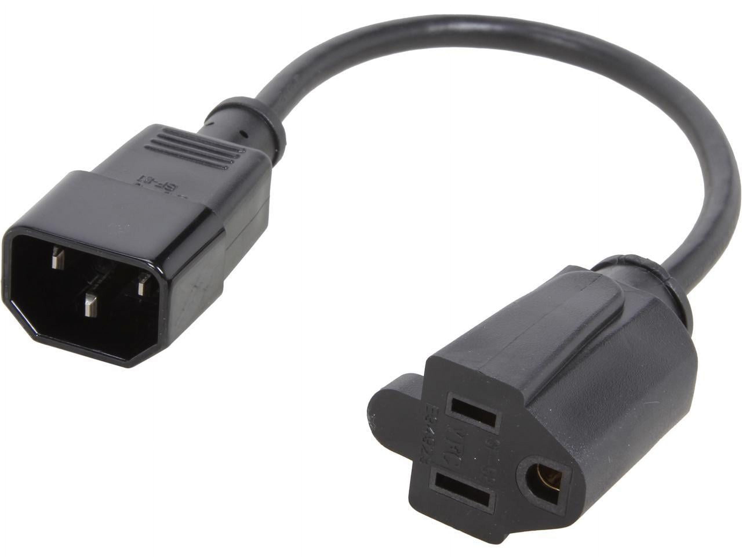 StarTech.com PAC100 1 ft Computer Power Cord - C14 to NEMA 5-15R - 1ft IEC 320 C14 to 5-15R ...