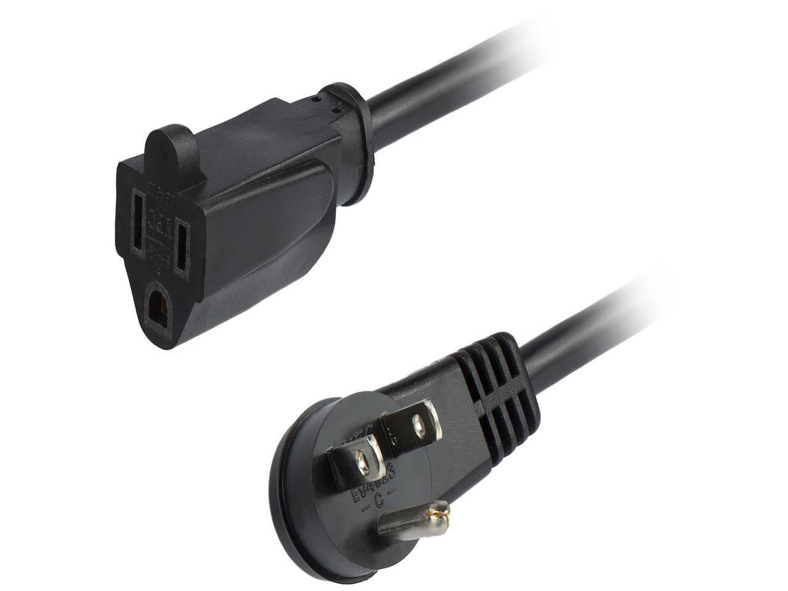 StarTech.com PAC101R3 3 ft Flat Extension Cord - NEMA 5-15R to NEMA Right-Angle 5-15P Power ...